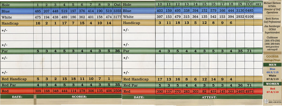 Oak Run, Dahinda, Illinois - Golf course information and reviews.